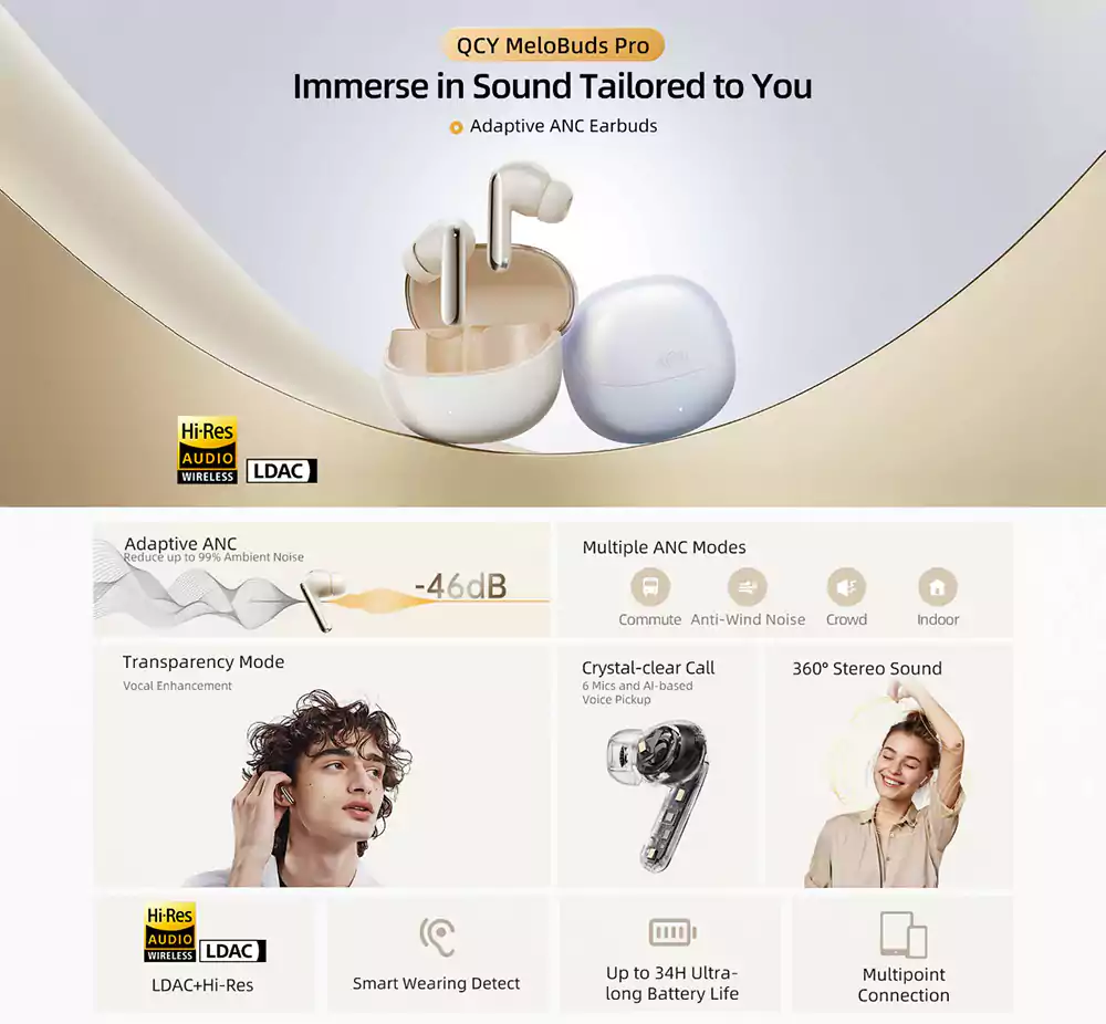 QCY HT08 Melobuds Pro TWS Earbuds Price in Bangladesh